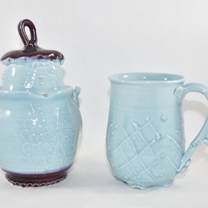 Tea Mug and Celedon Blue Ceramic Kitchen Canister for Tea - Etsy