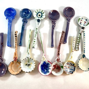 Handmade Ceramic Teaspoons: Whimsical Kitchen Spoons, Set of 2, 4, 6 or ...