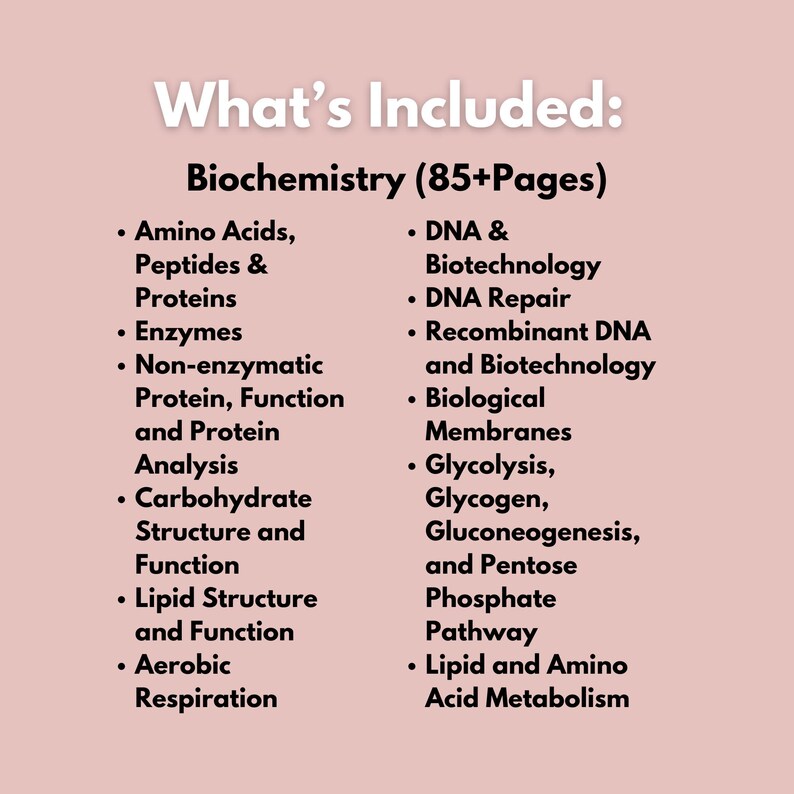 85+ Pages of Biochemistry Study Notes | Complete Review | Nurse Lecture ...
