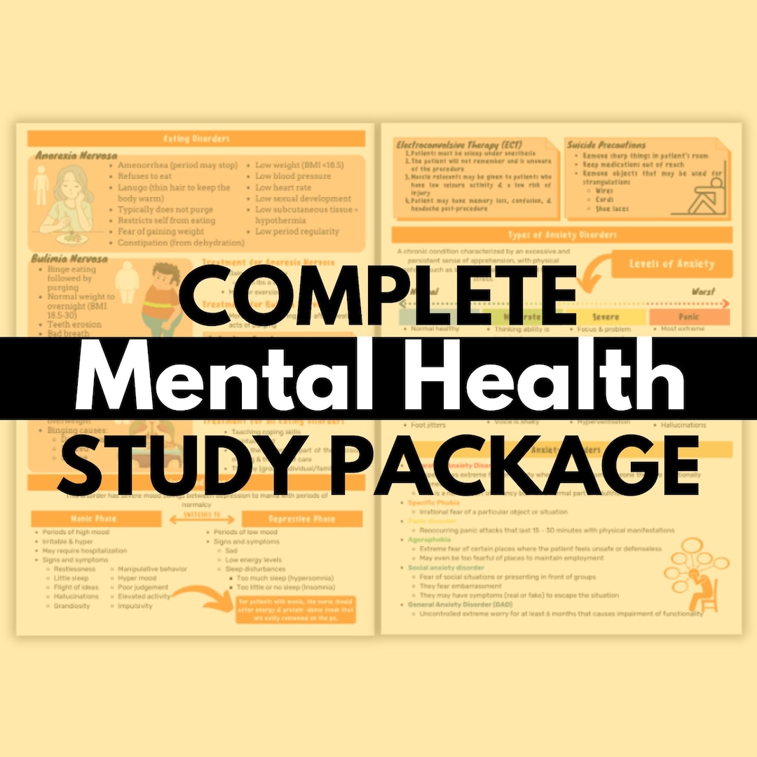 Mental Health Notes | 11 Pages | NCLEX Notes | Nursing School | Nursing ...