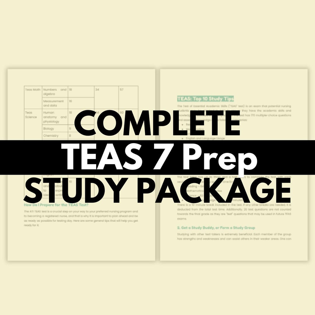 TEAS 7 Prep Bundle | 19 Pages | TEAS Notes | Study Notes - Etsy