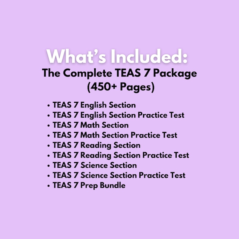 TEAS 7 Complete Bundle | 400+ Pages | TEAS Notes | Study Notes - Etsy