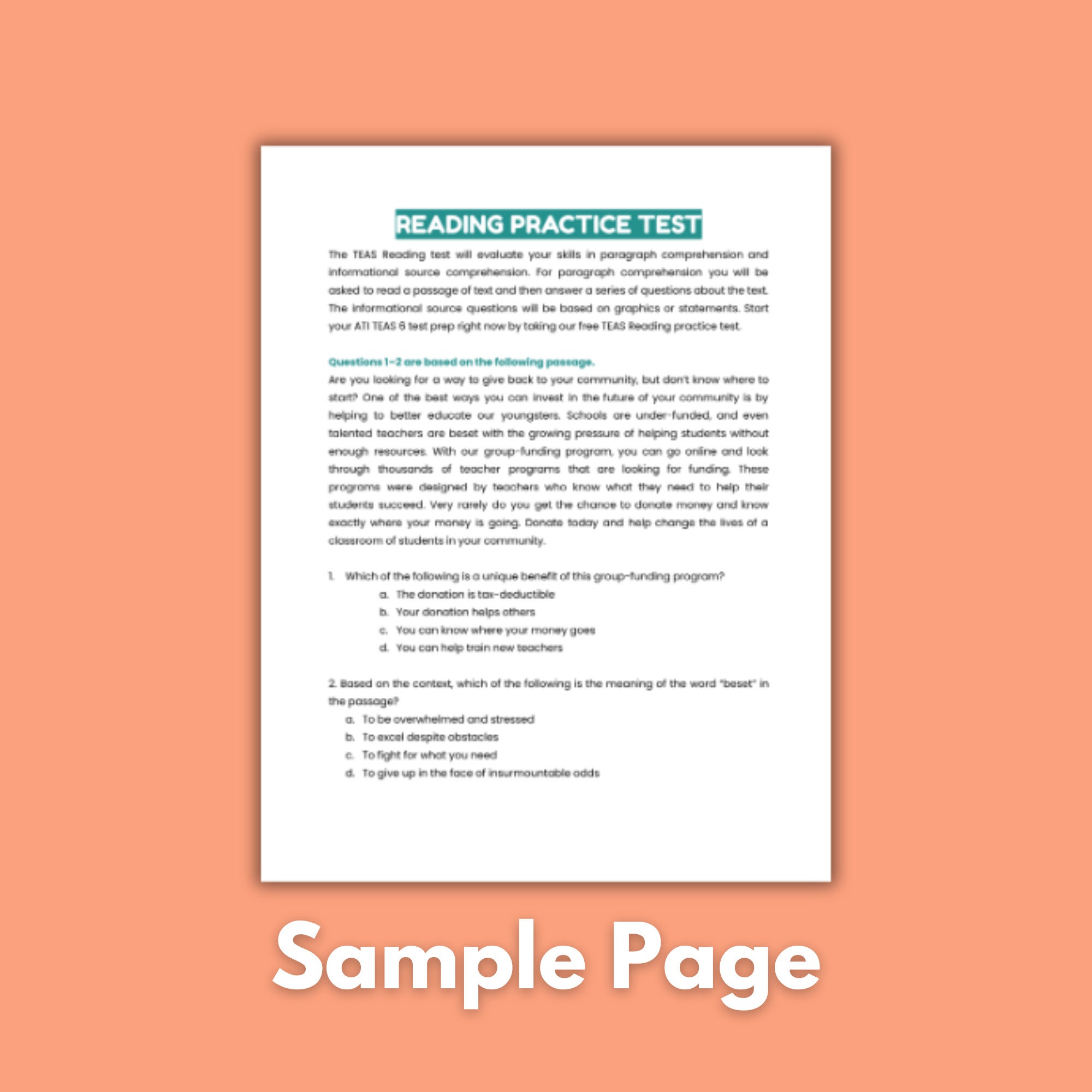 TEAS 7 Reading Section Bundle | 53 Pages | TEAS Notes | Study Notes - Etsy