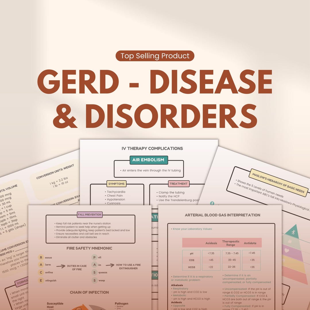 GERD Study Notes PDF | Nursing Guide | NCLEX and Med-surg Reference ...