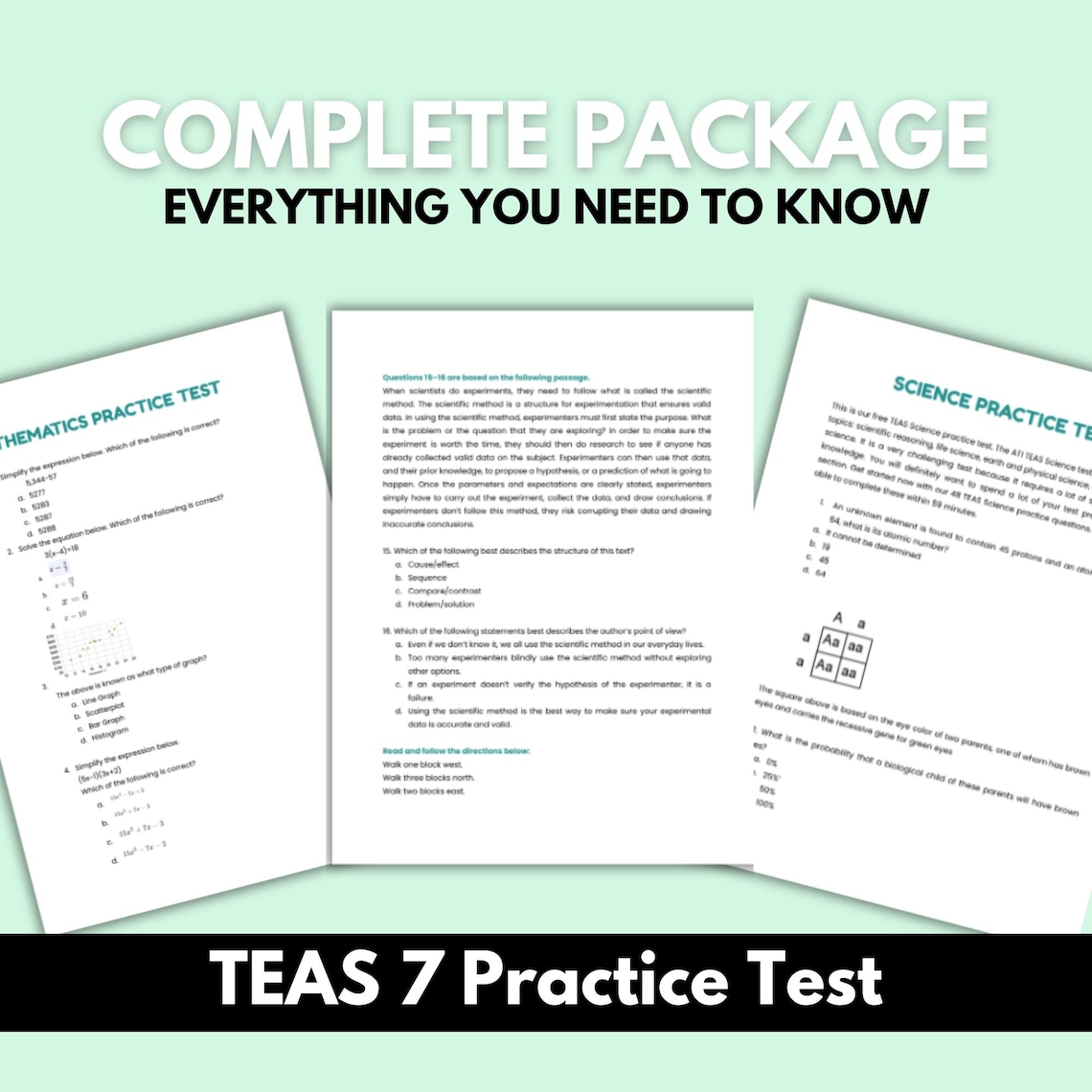 TEAS 7 Practice Test Bundle | 70 Pages | TEAS Notes | Study Notes - Etsy