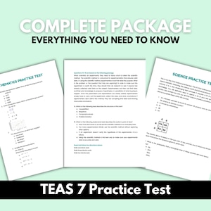 TEAS 7 Practice Test Bundle | 70 Pages | TEAS Notes | Study Notes - Etsy