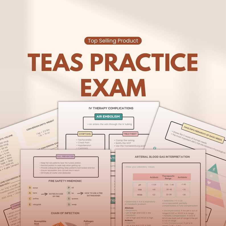 TEAS 7 Practice Exam Bundle | Reading, English, Math & Science | 69 ...