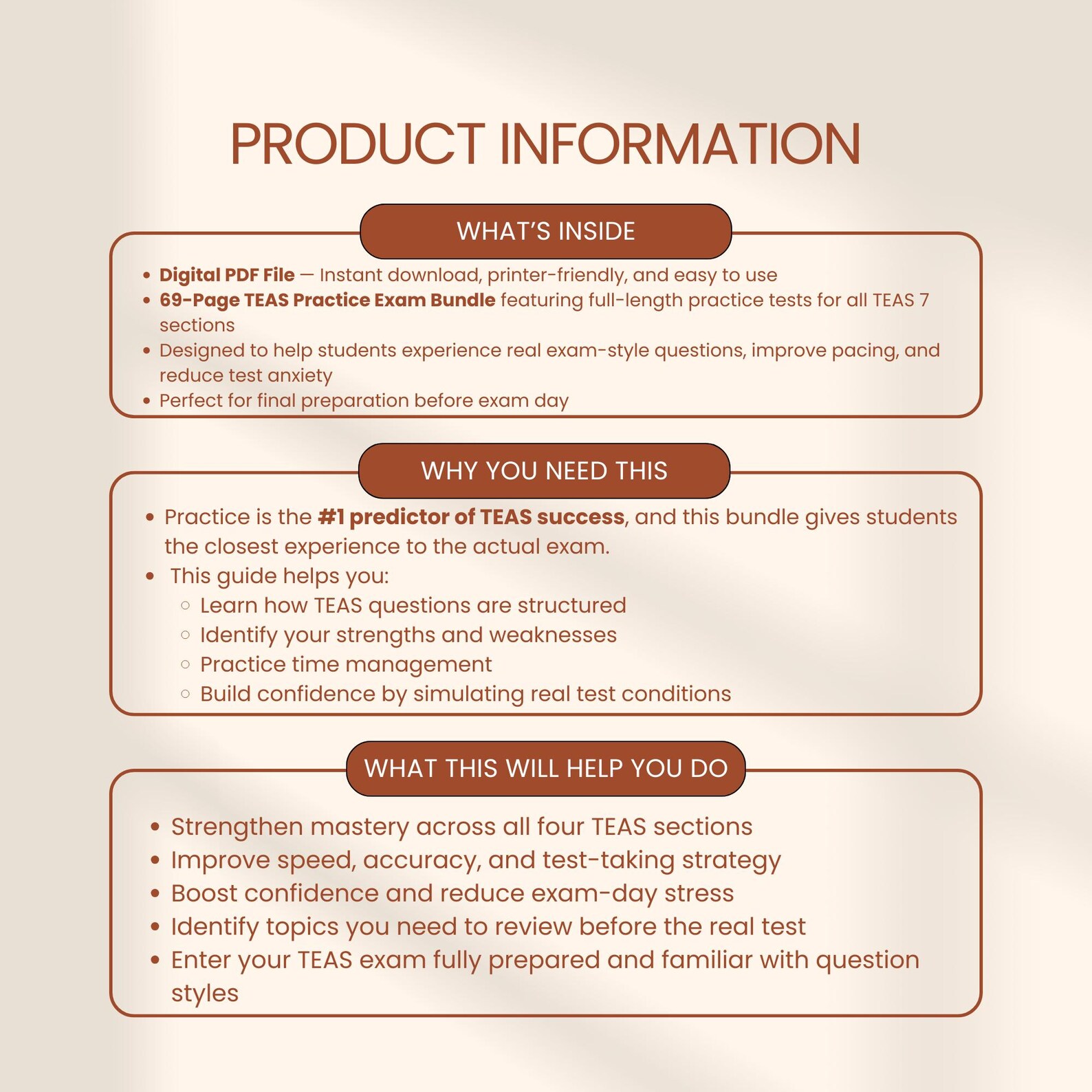 TEAS 7 Practice Exam Bundle | Reading, English, Math & Science | 69 ...
