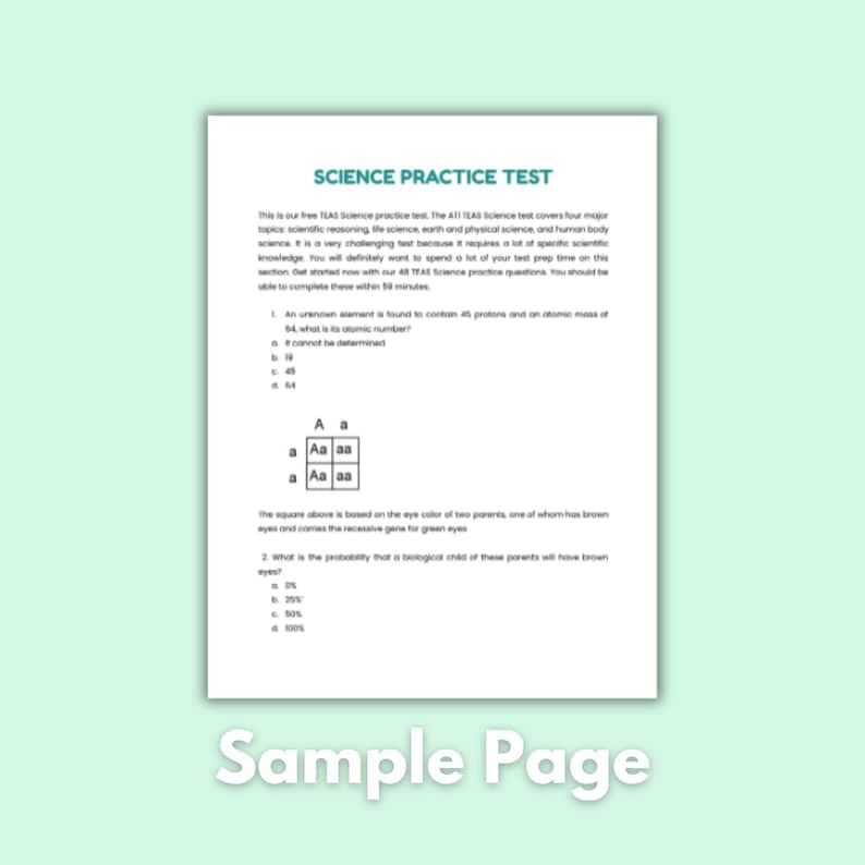 TEAS 7 Practice Test Bundle | 70 Pages | TEAS Notes | Study Notes - Etsy