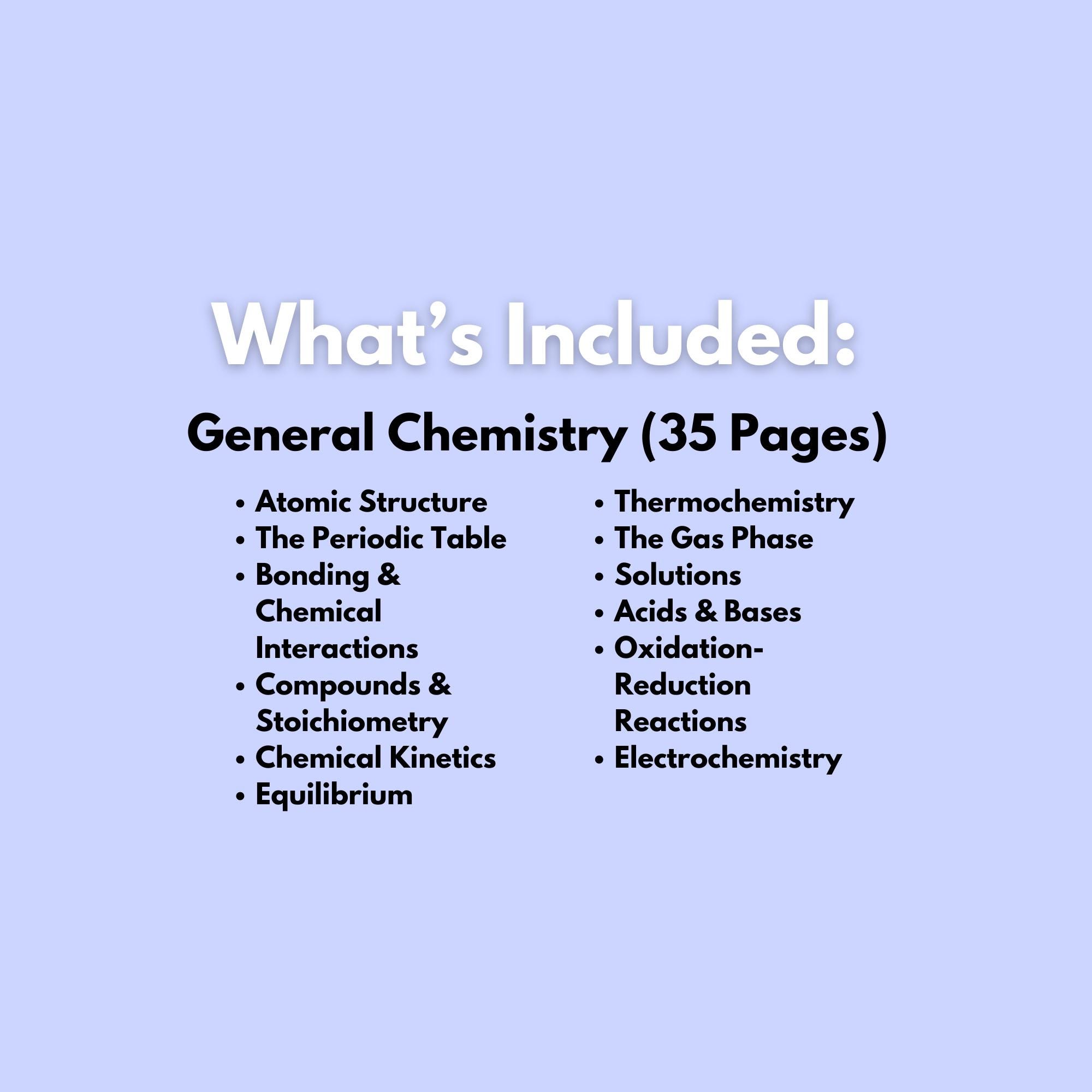 30+ Pages of Gen Chemistry Study Notes | Complete Review | Nurse ...
