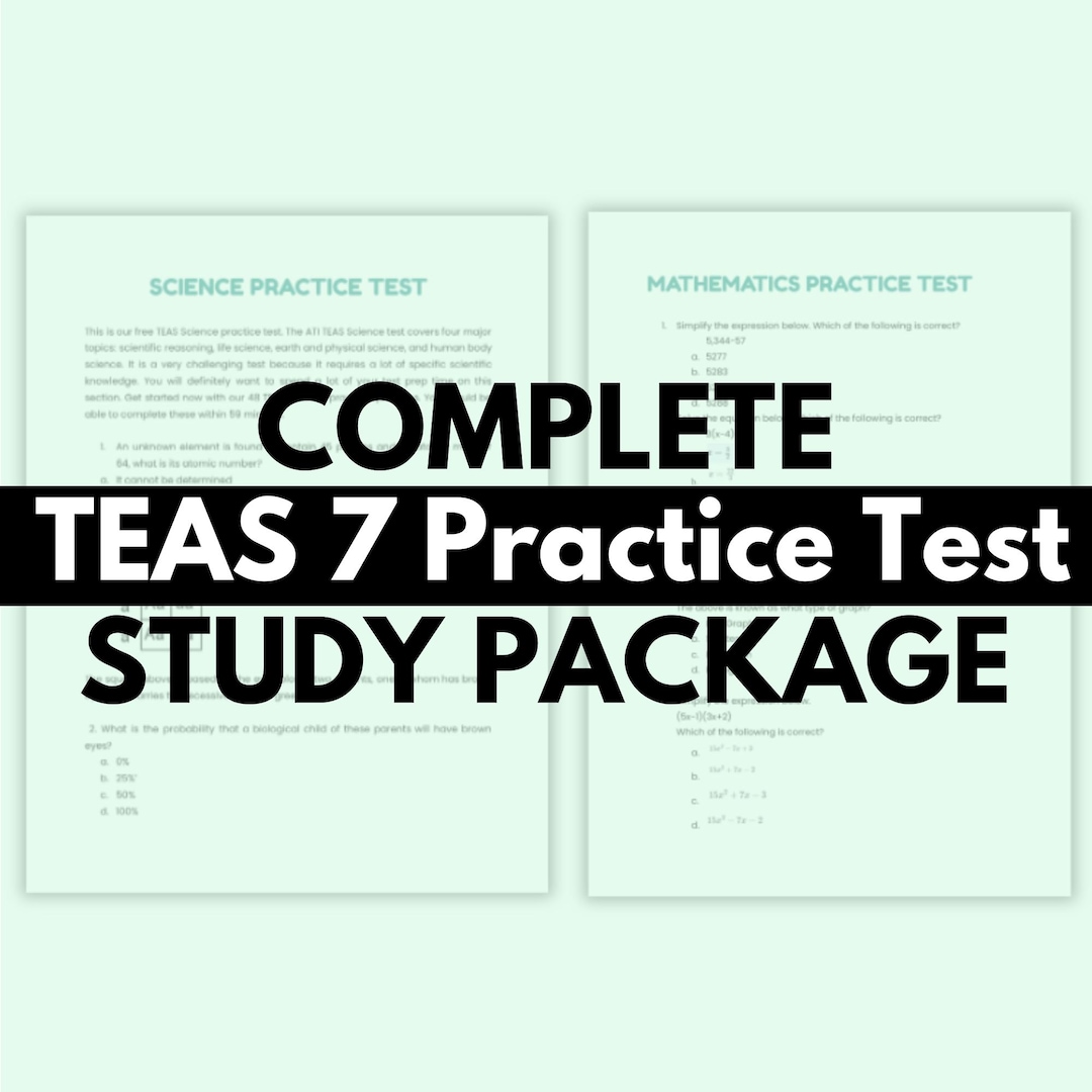 TEAS 7 Practice Test Bundle | 70 Pages | TEAS Notes | Study Notes - Etsy
