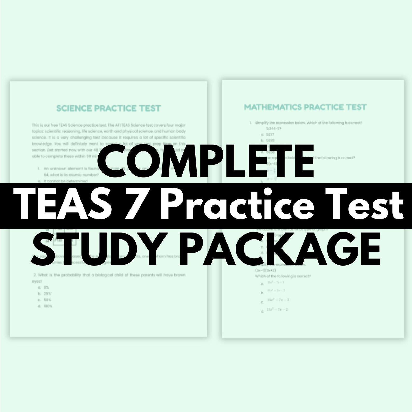 TEAS 7 Practice Test Bundle | 70 Pages | TEAS Notes | Study Notes - Etsy