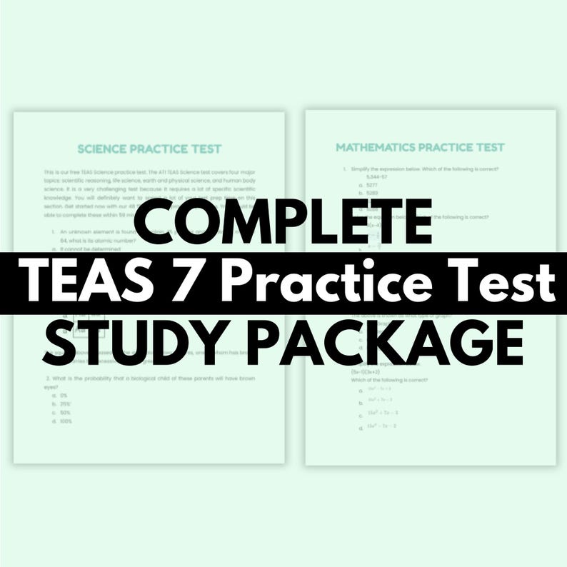 TEAS 7 Practice Test Bundle | 70 Pages | TEAS Notes | Study Notes - Etsy