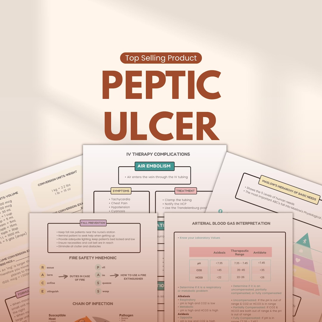 Peptic Ulcer Cheat Sheet PDF | Disease and Disorders Nursing Guide ...