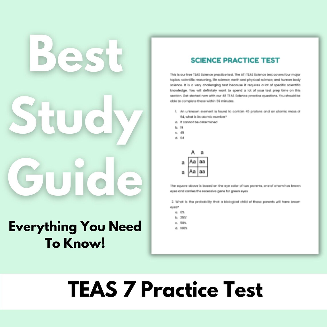 TEAS 7 Practice Test Bundle | 70 Pages | TEAS Notes | Study Notes - Etsy