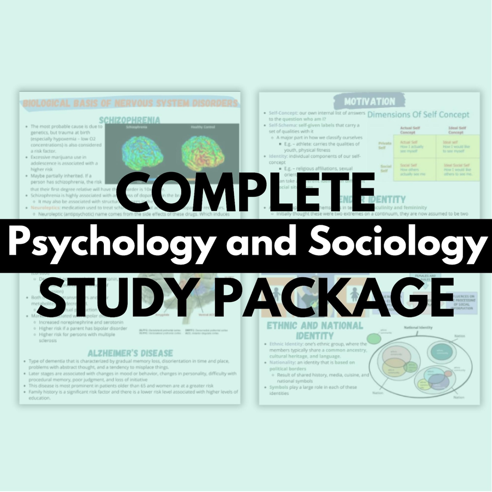 100+ Pages Psychology and Sociology Bundle Package | Nurse Study Notes ...