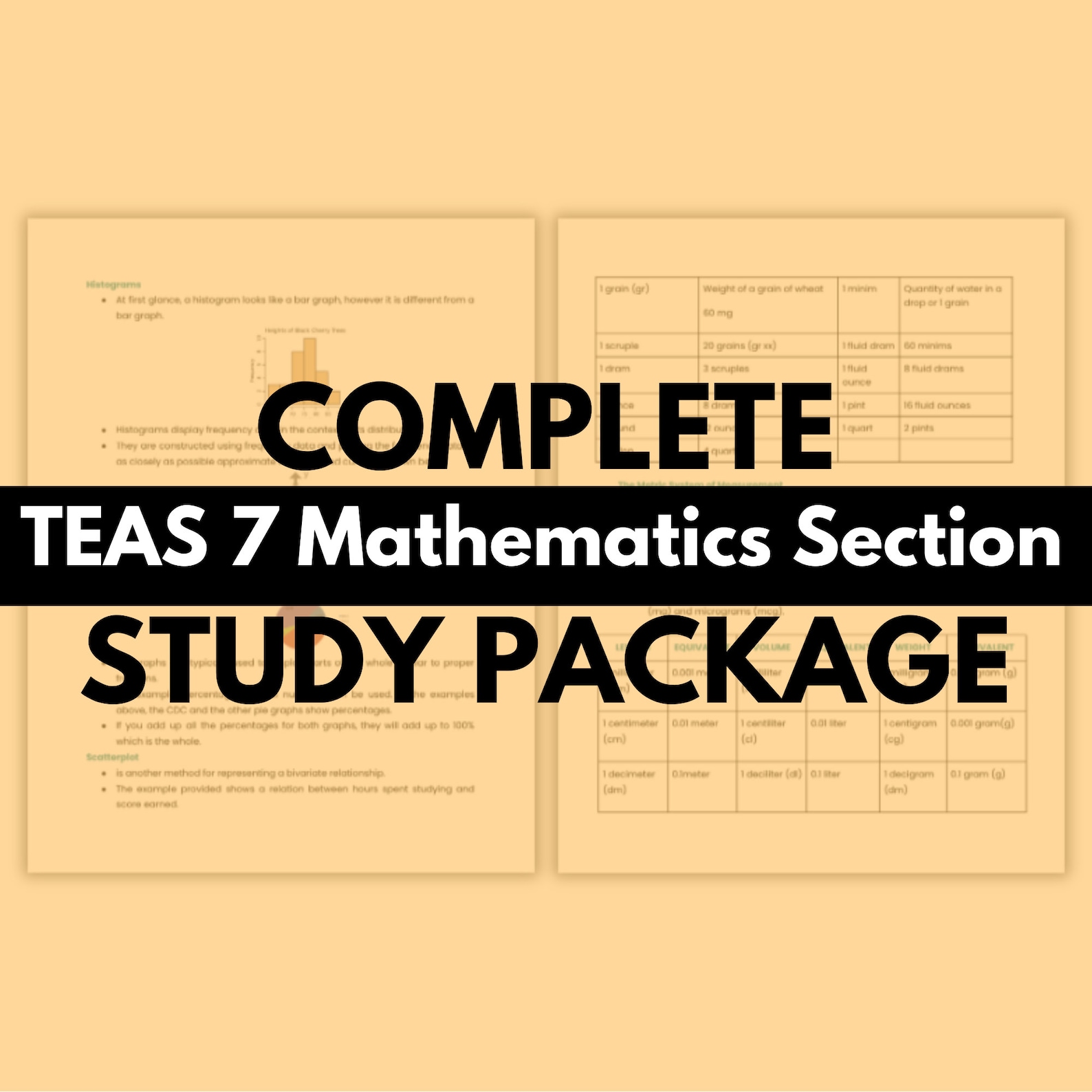 TEAS 7 Mathematics Section Bundle | 59 Pages | TEAS Notes | Study Notes ...