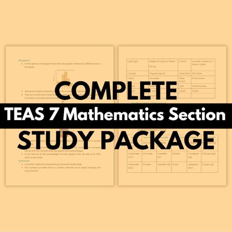 TEAS 7 Mathematics Section Bundle | 59 Pages | TEAS Notes | Study Notes ...