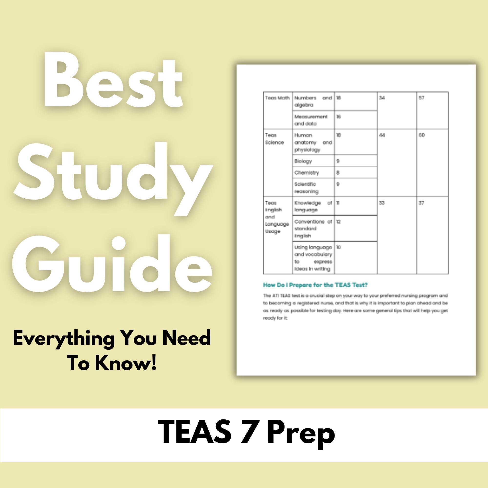 TEAS 7 Prep Bundle 19 Pages TEAS Notes Study Notes - Etsy