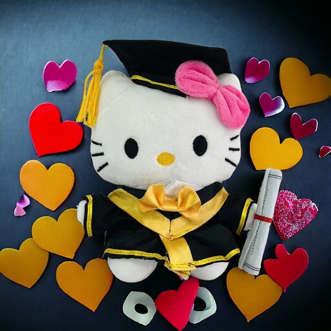 2024 Sanrio Hello Kitty Graduation Plush Toy Anime Cartoon Soft Stuffed ...