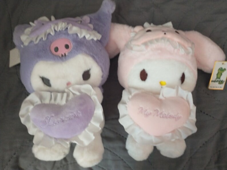 25cm Cute Heart Hugging Kuromi Plush Toy Sanrio Melody Doll Kawaii ...