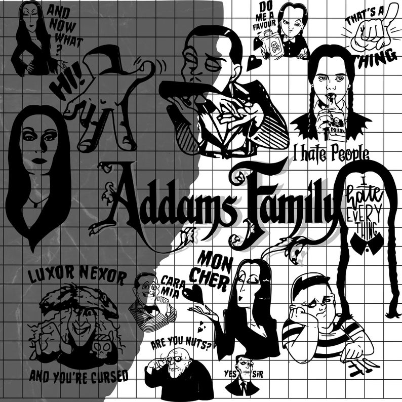 Wednesday Addams SVG Bundle, Addams Family SVG, Halloween Png, Cut File ...