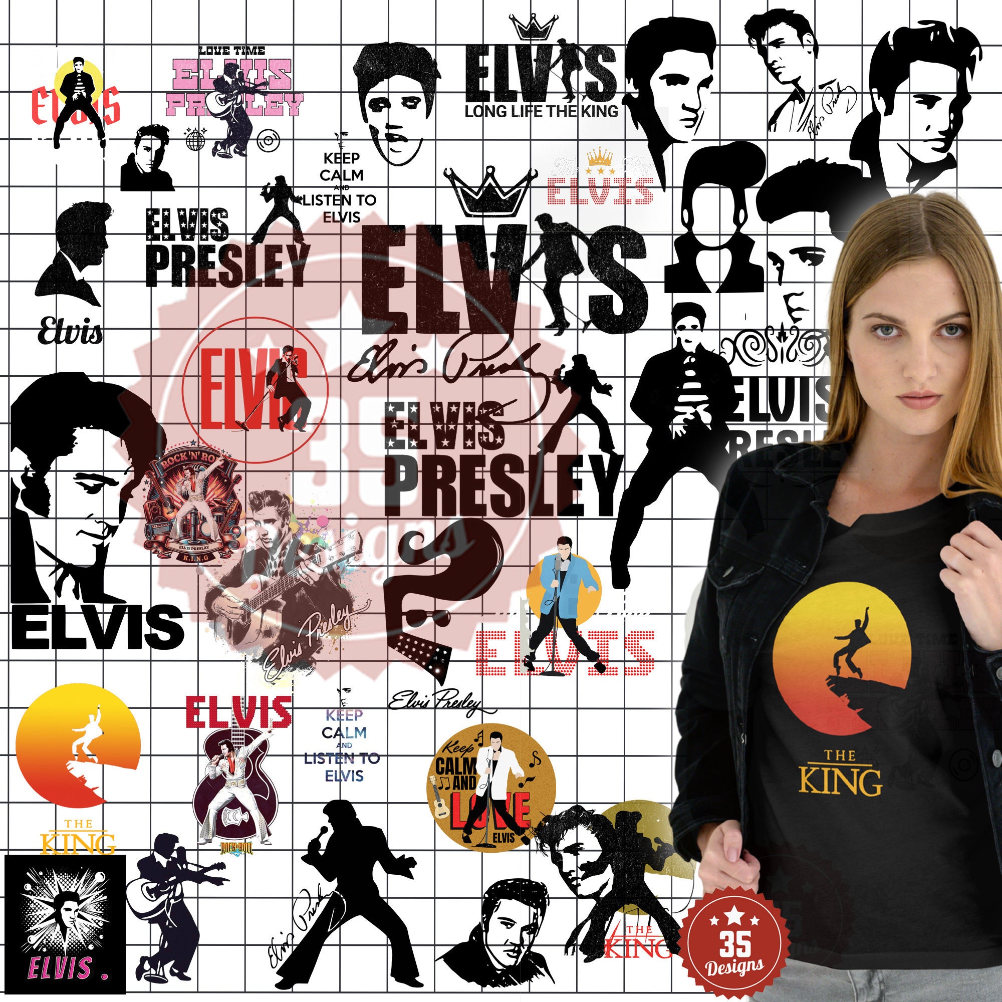 Elvis Presley SVG Bundle Cut File for Cricut the King of Rock N Roll ...