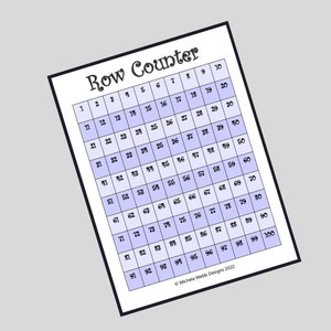 Printable Row Counter, PDF Download, Crochet and Knitting Row Tracker ...