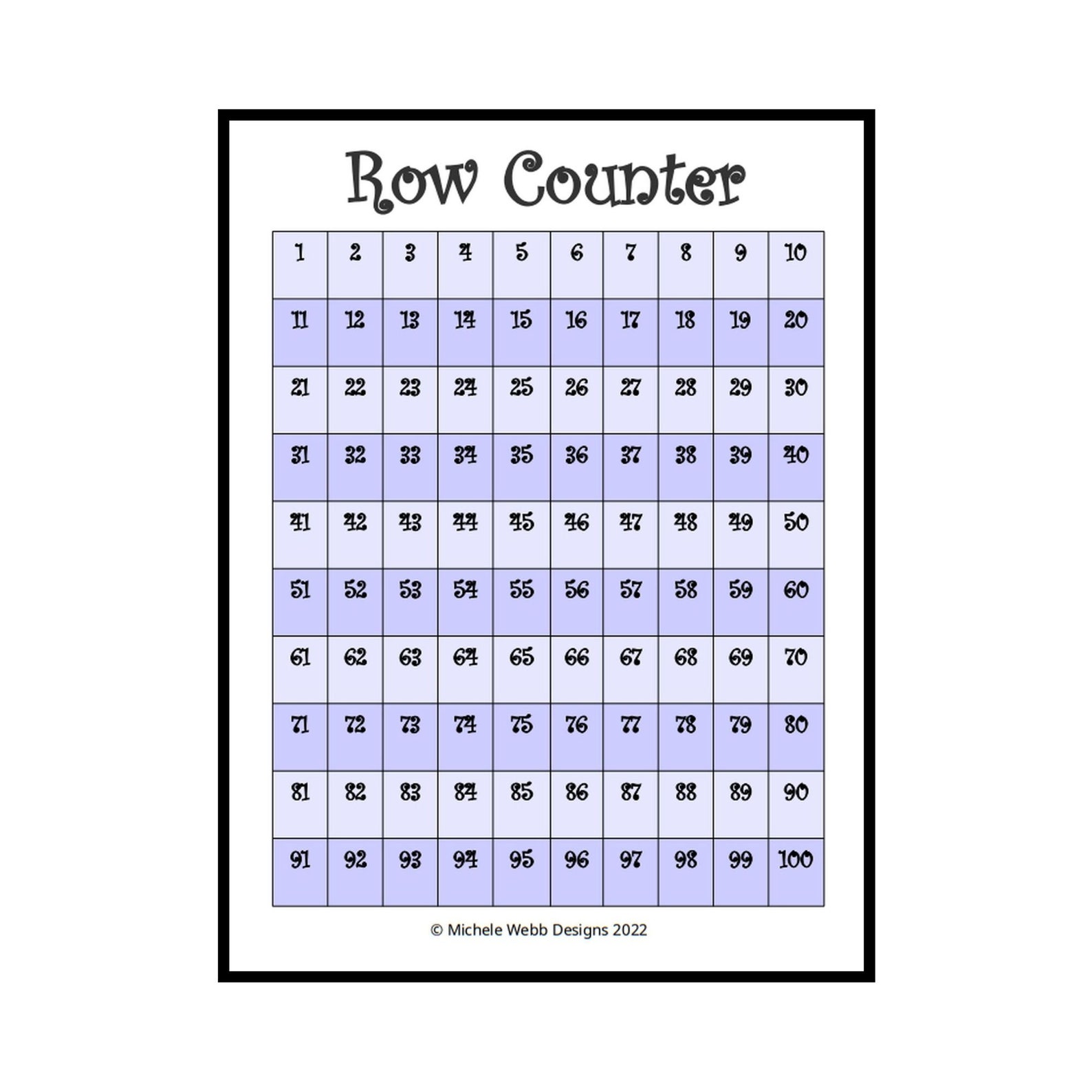 Row Counter Bundle, PDF Download, Crochet Row Tracker - Etsy