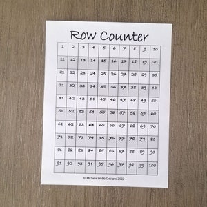 Crochet Row Counter Printable, PDF Download, Knitting Row Tracker - Etsy