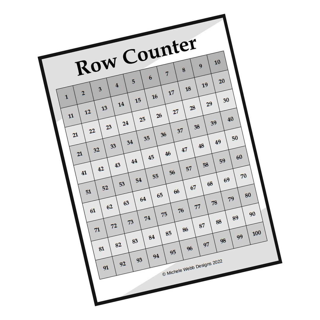 Row Tracker Printable PDF Download Crochet and Knitting Row - Etsy