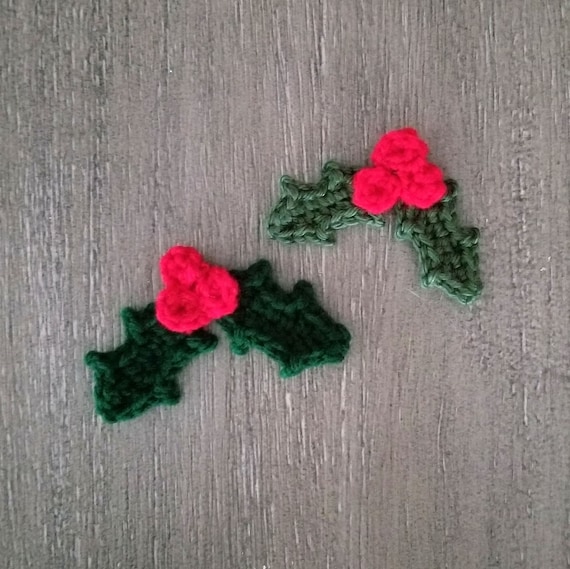 Holly Applique Crochet Pattern Christmas Decor Pattern PDF | Etsy