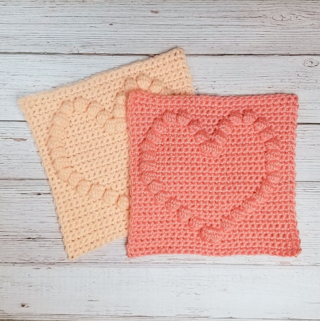 9x9 Heart Afghan Square Crochet Pattern, PDF Download, Crochet Blanket ...