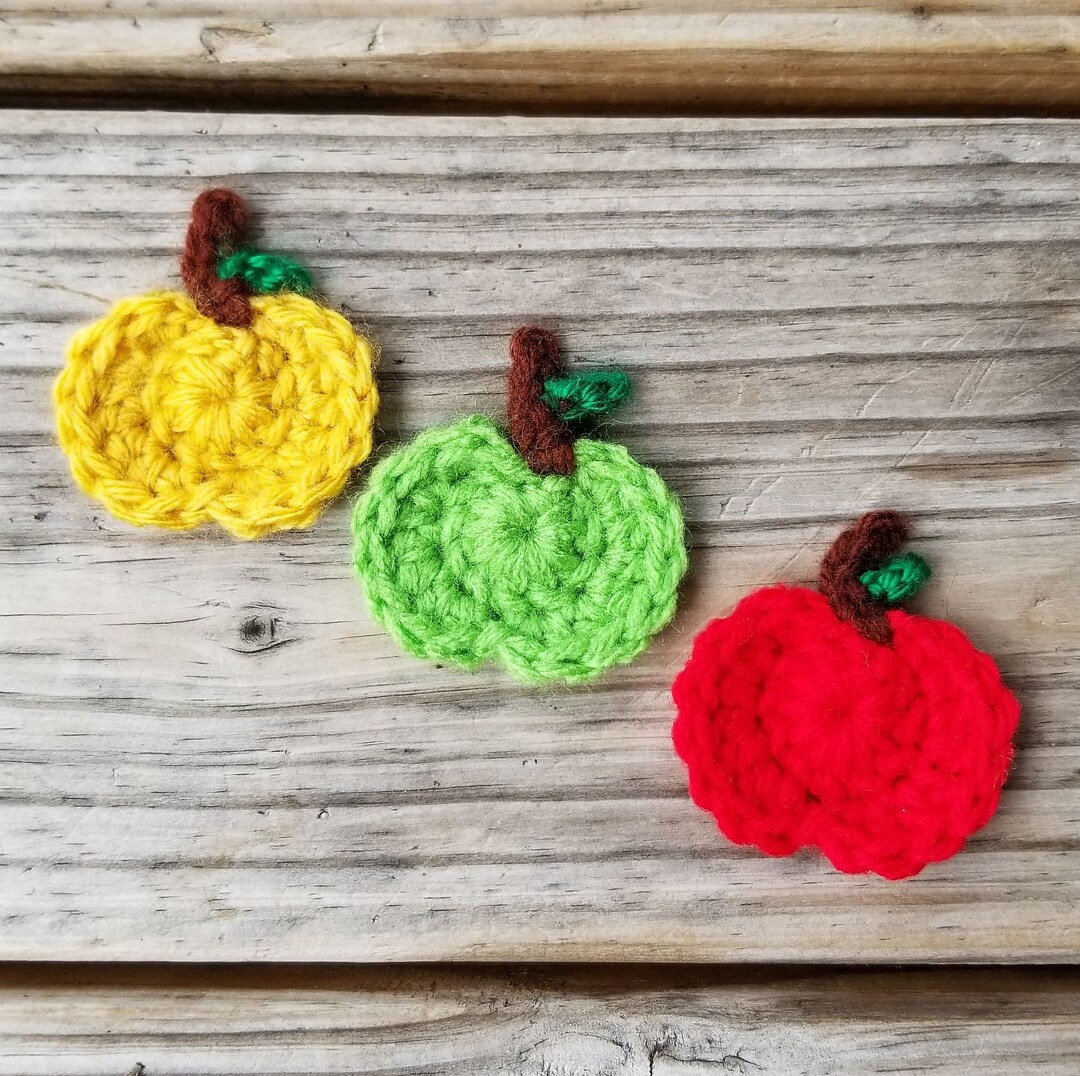 Apple Applique Crochet Pattern, PDF Download, Crochet Food Applique ...