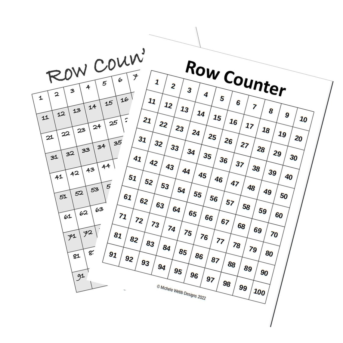 Row Counter Bundle, PDF Download, Crochet Row Tracker - Etsy