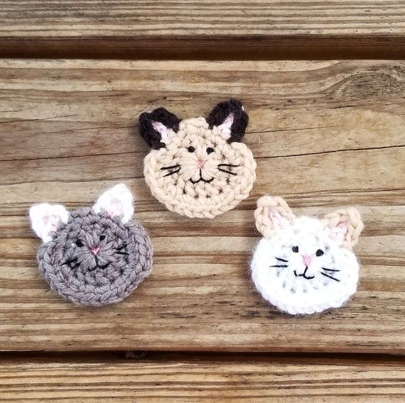 Crochet Cat Applique Pattern