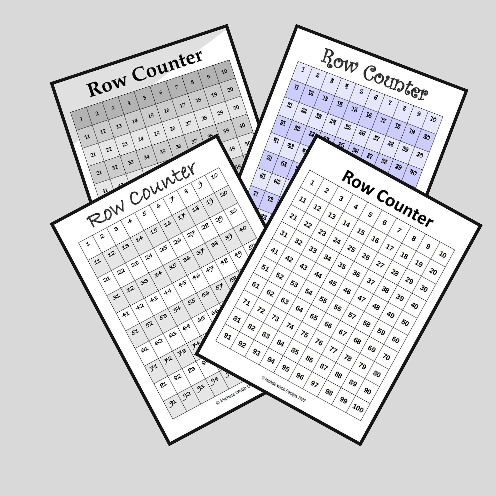 Row Counter Bundle, PDF Download, Crochet Row Tracker - Etsy