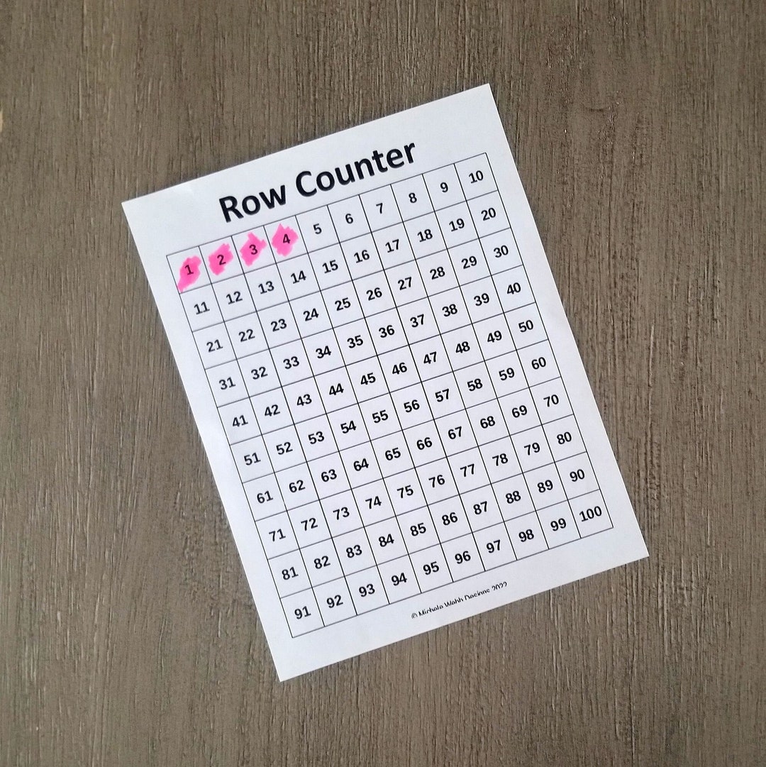 Row Counter Printable, PDF Download, Crochet and Knitting Row Tracker ...