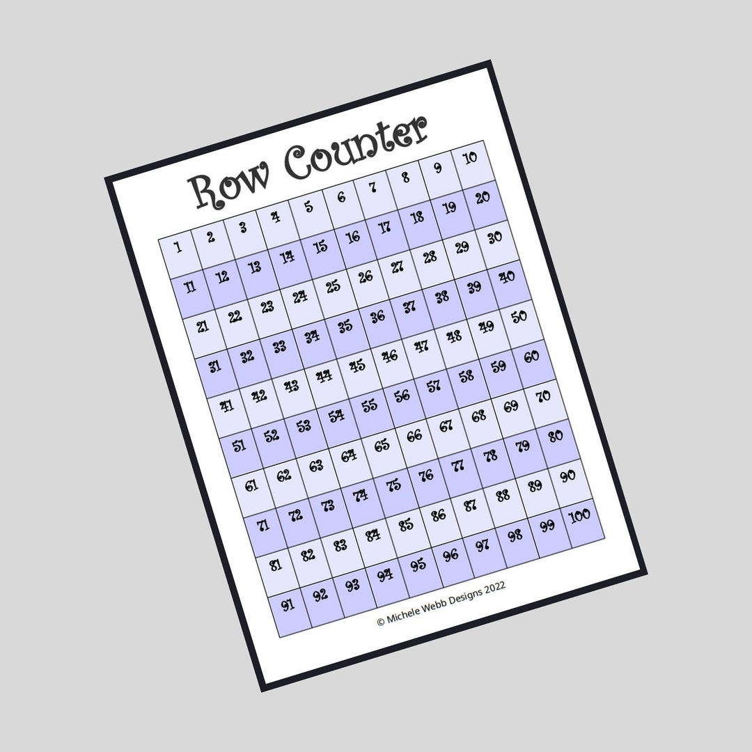 Printable Row Counter, PDF Download, Crochet and Knitting Row Tracker ...