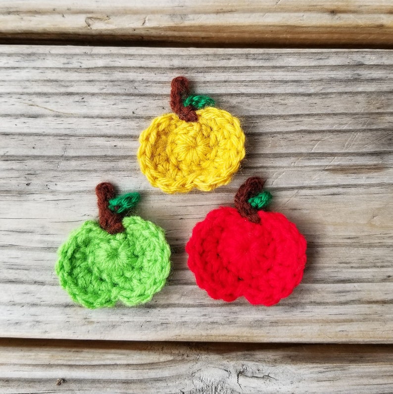 Apple Applique Crochet Pattern, PDF Download, Crochet Food Applique ...