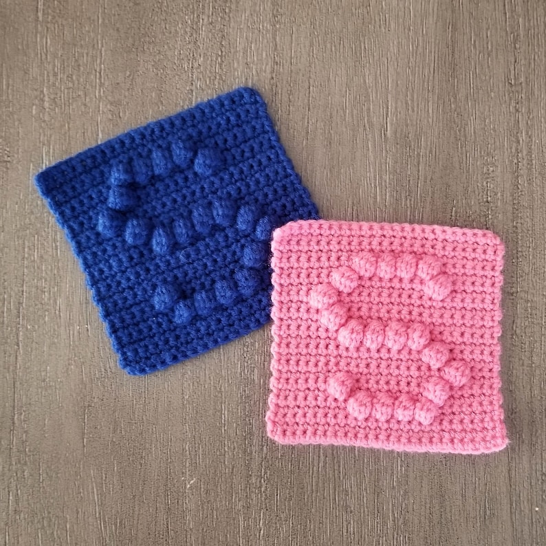 Letter S Bobble Afghan Square Crochet Pattern, PDF Download - Etsy