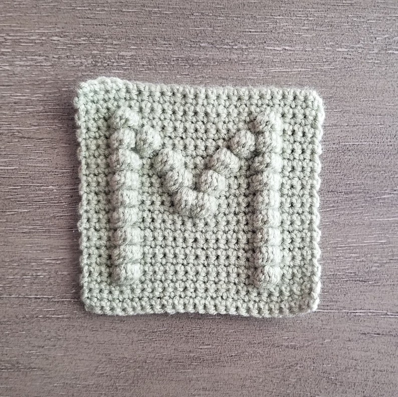 Letter M Bobble Afghan Square Crochet Pattern PDF Download - Etsy