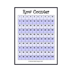 Printable Row Counter, PDF Download, Crochet and Knitting Row Tracker ...