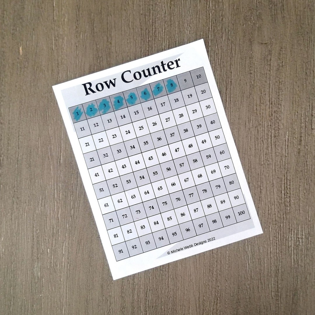 Row Tracker Printable, PDF Download, Crochet and Knitting Row Counter ...