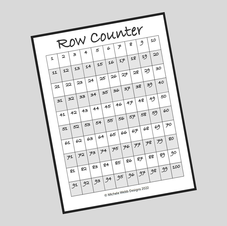 Crochet Row Counter Printable PDF Download Knitting Row - Etsy