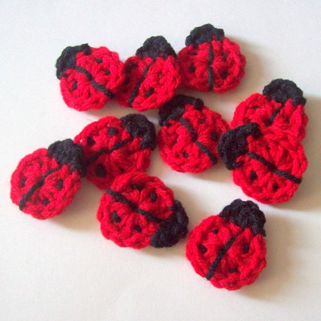 Ladybug Applique Crochet Pattern, PDF Download, Crochet Ladybug Pattern ...