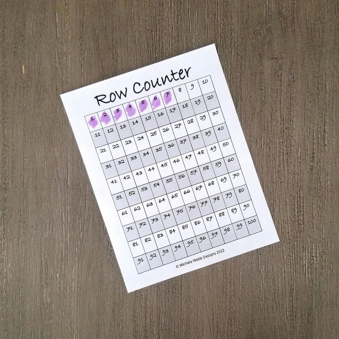 Crochet Row Counter Printable, PDF Download, Knitting Row Tracker - Etsy