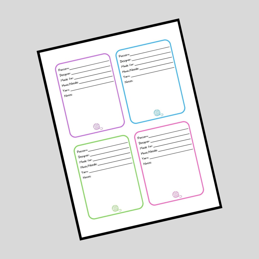 Crochet Work in Progress Printable, PDF Download, WIP Cards Bundle - Etsy