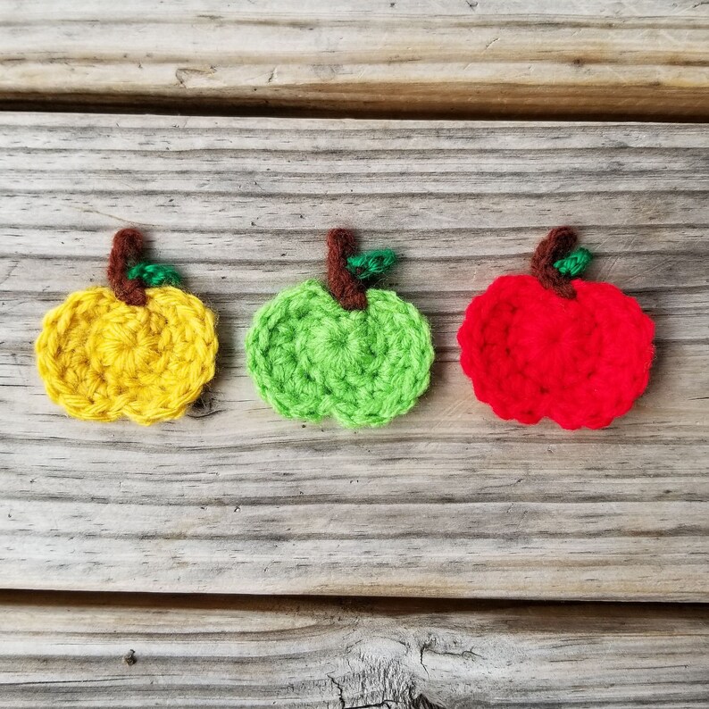 Apple Applique Crochet Pattern, PDF Download, Crochet Food Applique ...