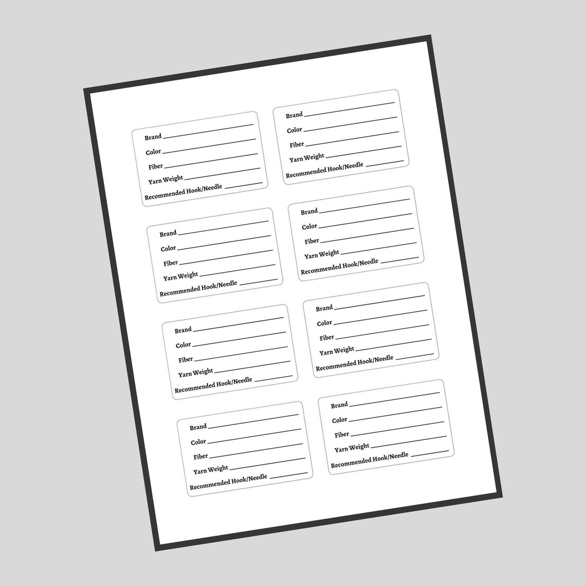 Yarn Tag Printable, PDF Digital Download, Yarn Label - Etsy